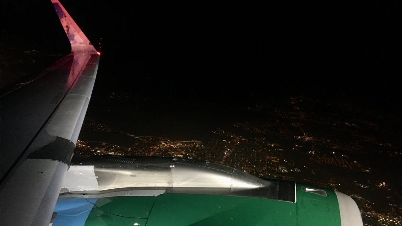 Frontier Airlines Airbus A320neo Night Takeoff Orlando MCO - LAS Vegas ...