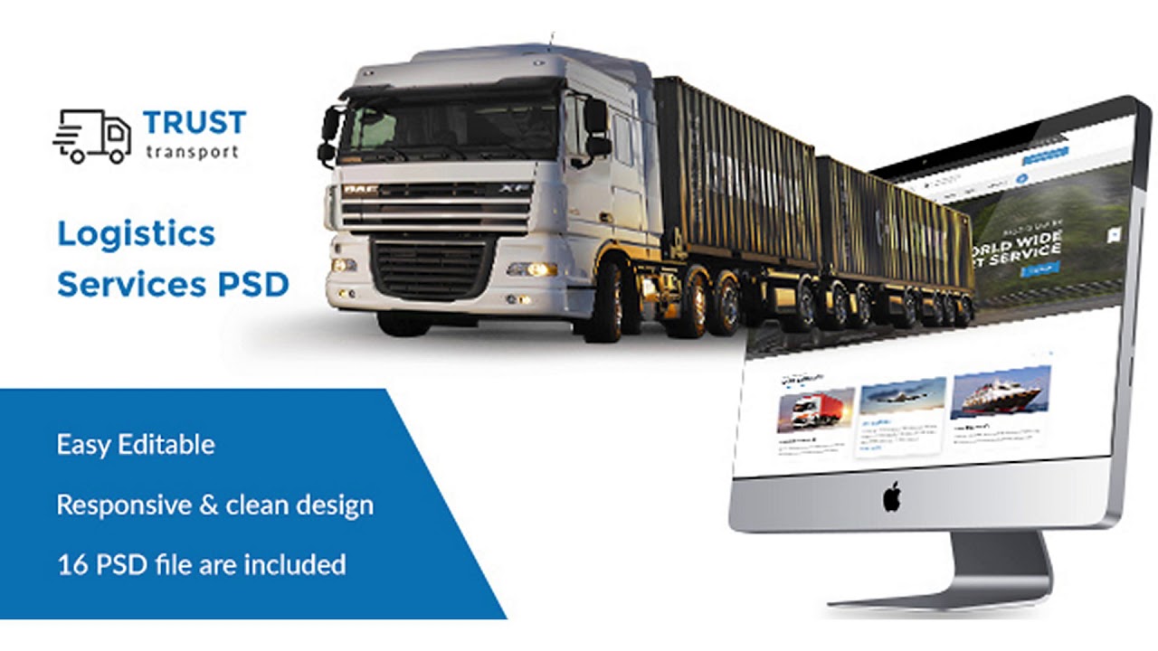 Trust Transport - Transportation and Logistics PSD Template ...