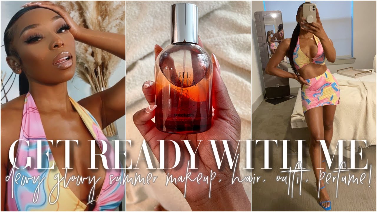 FULL GRWM: BRUNCH | DEWY GLOWY SOFT GLAM MAKEUP + HAIR + OUTFIT + PERFUME | ASHLEY DEVONNA - YouTube