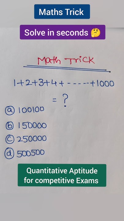 Math Trick for fast calculation - Quantitative Aptitude - Consecutive numbers#shorts#maths# ...