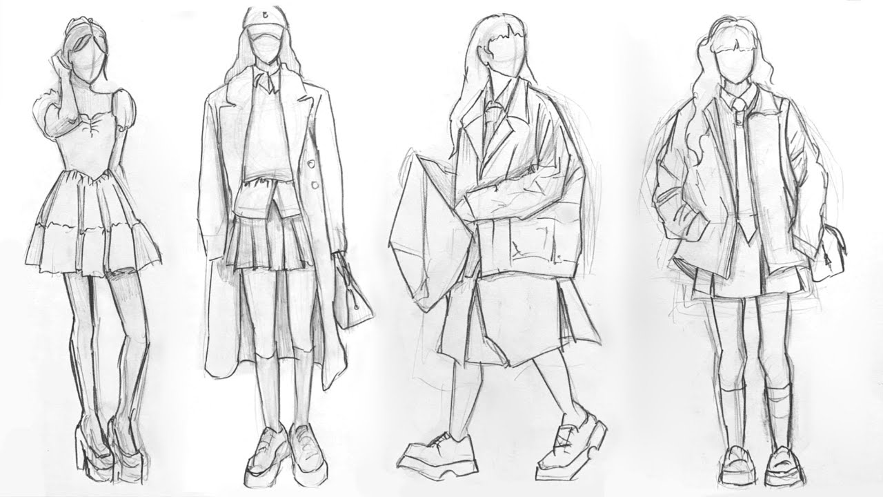 How To Draw Clothes | sketching - YouTube