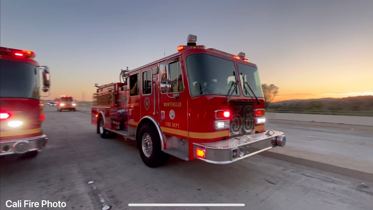 LACoFD & Montebello Fire Responding To A Vegetation Fire + Air ...