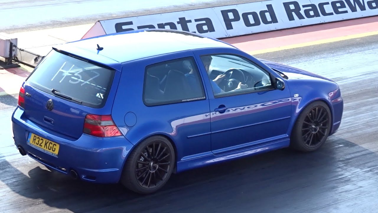 Mapped MkIV VW Golf R32 with DSG - 1/4 mile in 12.55 @ 112mph - YouTube