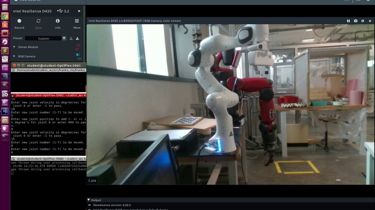 Franka-Emika Panda robot Joint position control with given speed - YouTube