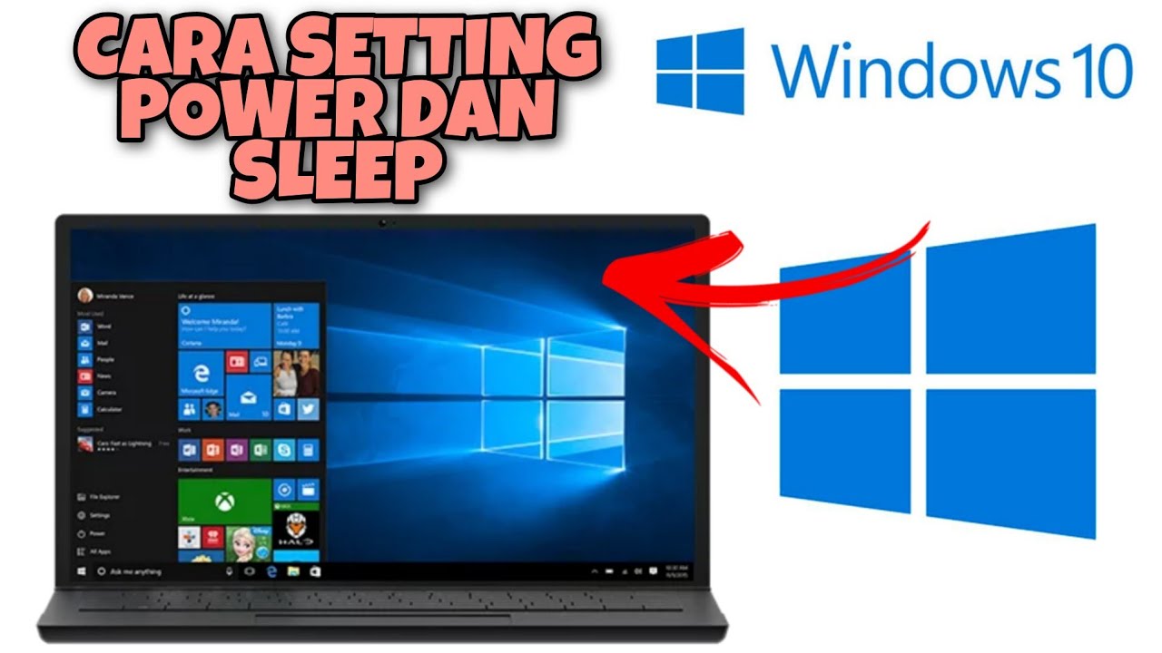 cara setting power dan sleep di windows 10 - YouTube