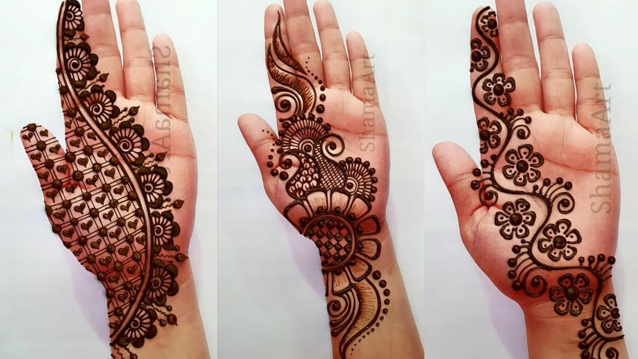 3 New Asan stylish mehndi design | Easy front hand mehandi design ...