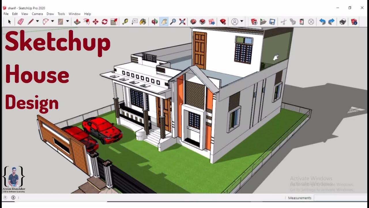 Sketchup house design - YouTube