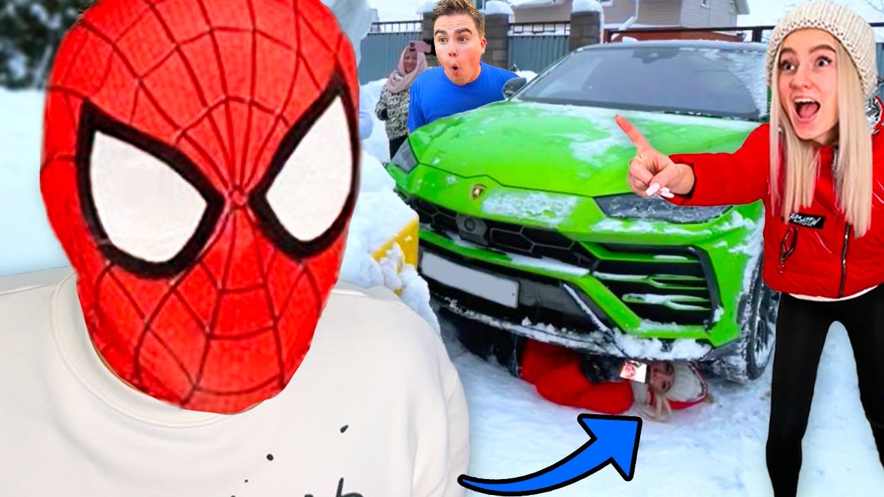 Blind Spider Man on Lamborghini Urus HUNTS for Family on Chevy Camaro ...