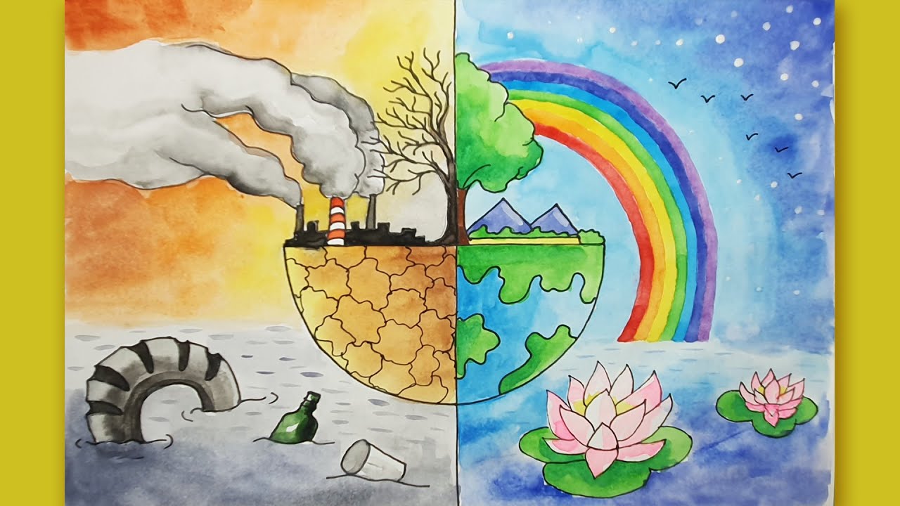 Earth day directed drawing | Earth day poster drawing videos for kids ...