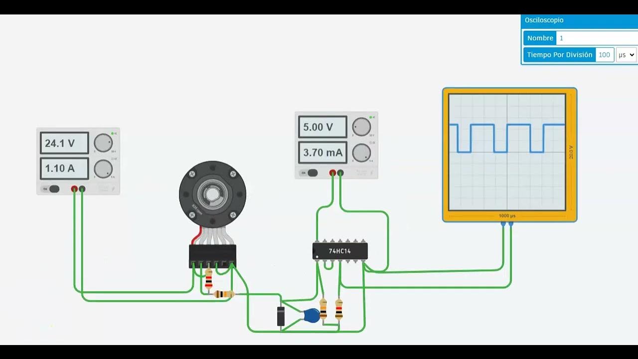 circuito para un motor con encoder simulado en tinkercad - YouTube