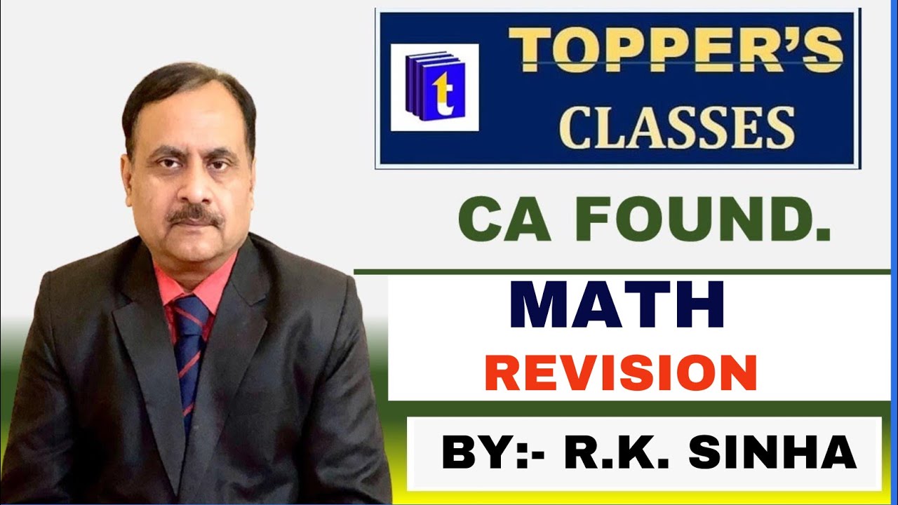 CA FOUNDATION MATH COMBINATION 28 11 2023 DEC. 23 EXAM BY R K SINHA SIR ...