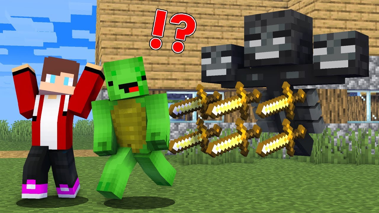 Wither Attack Mikey and JJ in Minecraft (Maizen) - YouTube