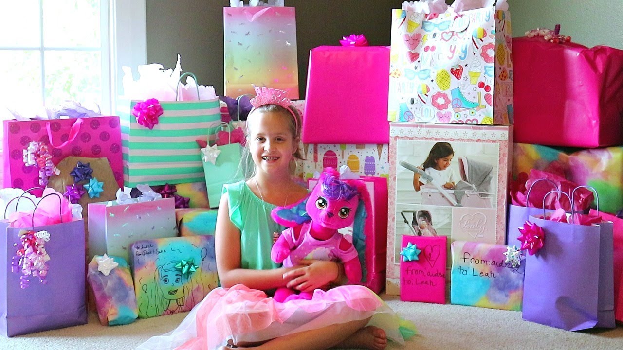 Leah's 9th Birthday Opening Presents!! - YouTube