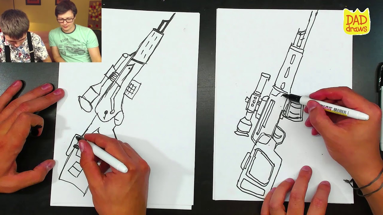 How to Draw SVD Dragunov - YouTube