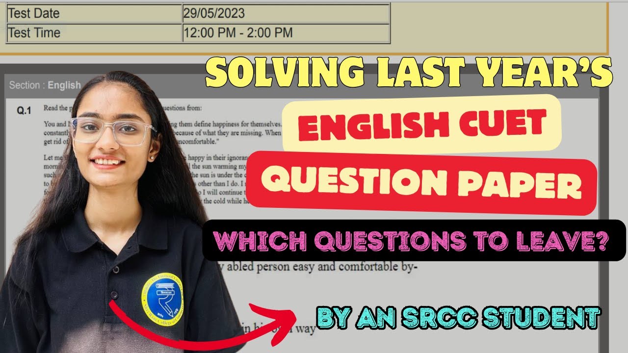 Solving Last Year's English CUET Paper 🔥📚| Scored 100%ile in English 💯 ...