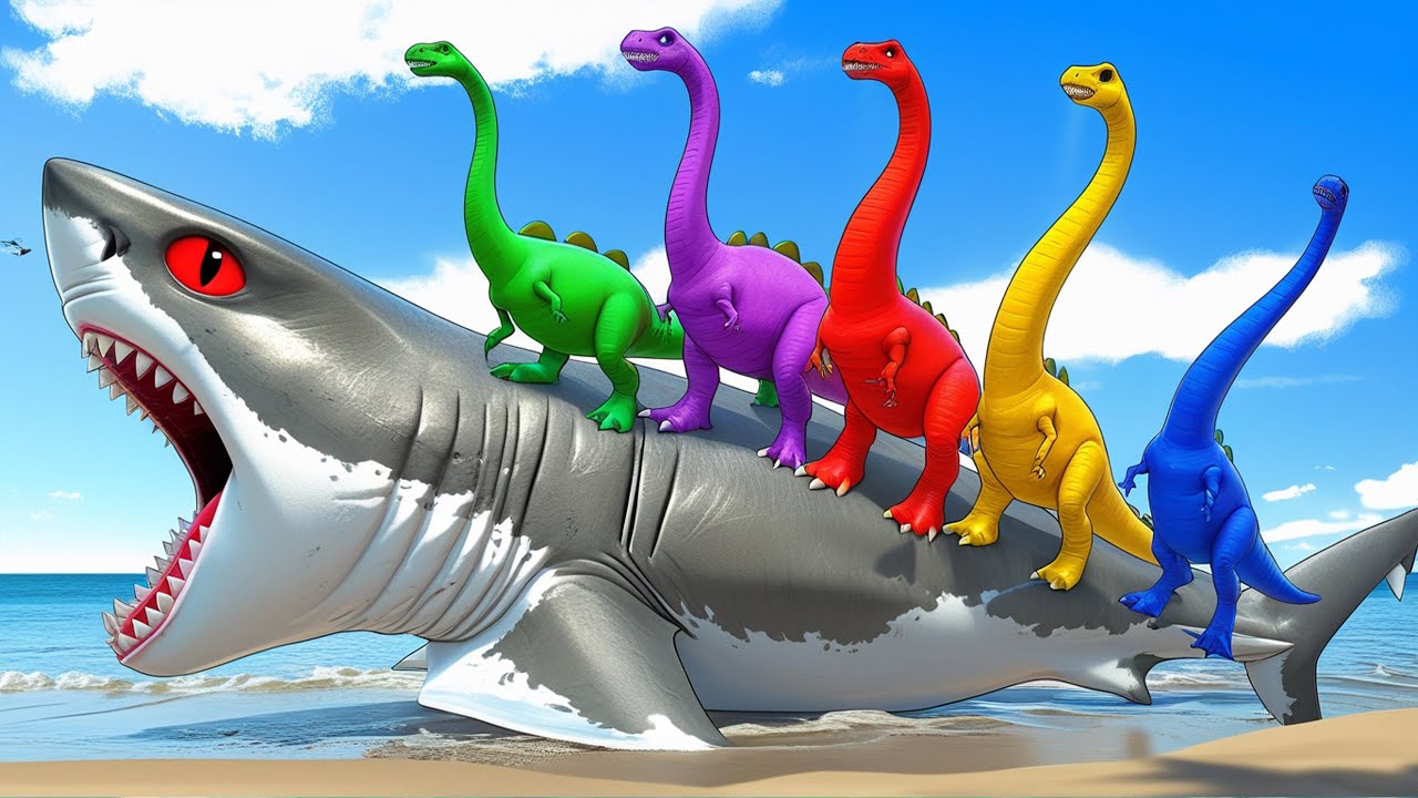 Tyrannosaurus Rex Spider-Man vs Mosasaurus Dinosaur SuperHeroes Battle ...