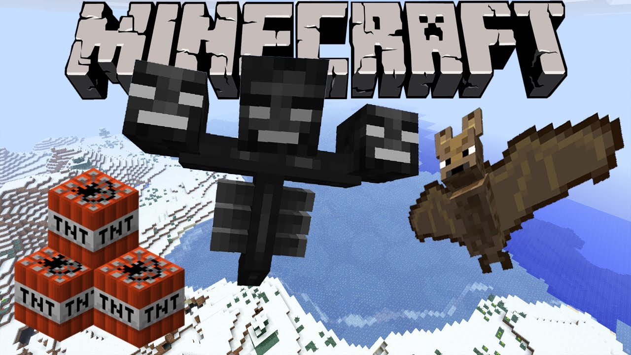 Minecraft: Wither Boss VS TNT & Bats - YouTube