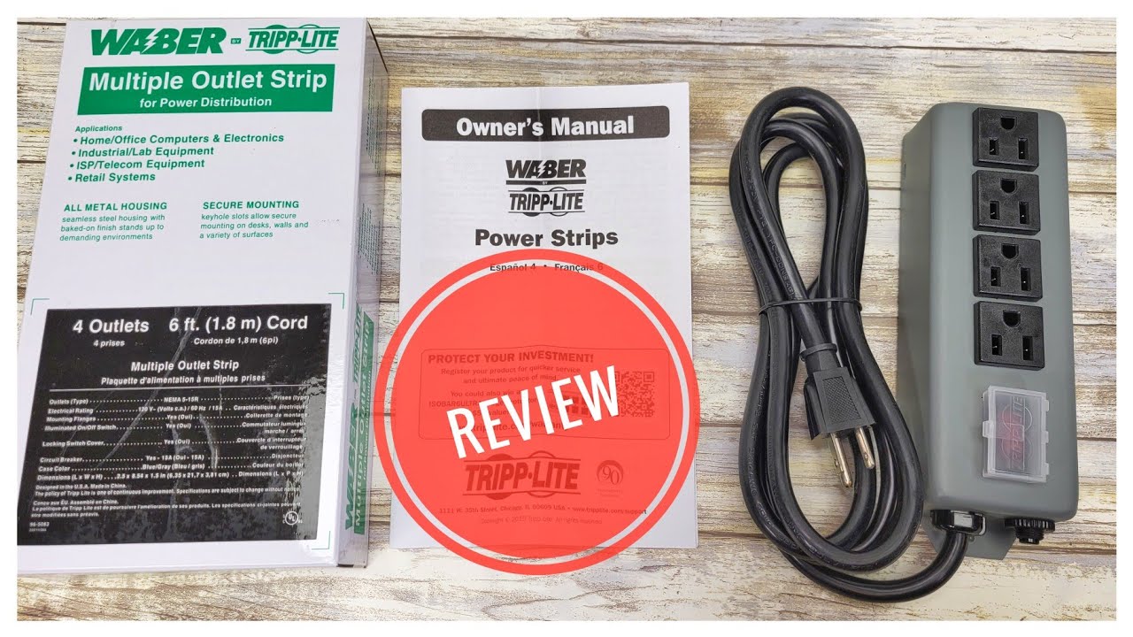 REVIEW Tripp Lite UL603CB-6 Waber Industrial Power Strip 4 Outlet 6 ...