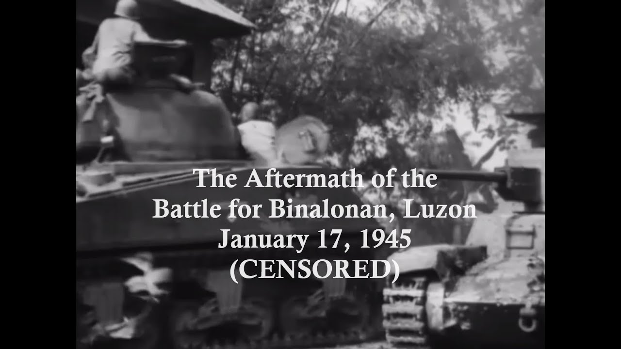 25th Infantry Division & Destroyed Japanese Armor at Binalonan, Luzon ...
