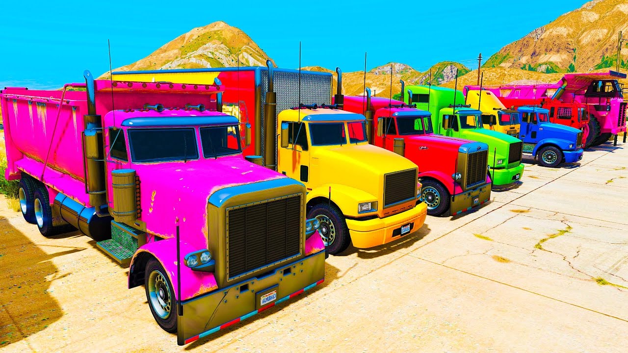 COLOR Truck in Trouble with Trains & Nursery Rhymes Songs - YouTube