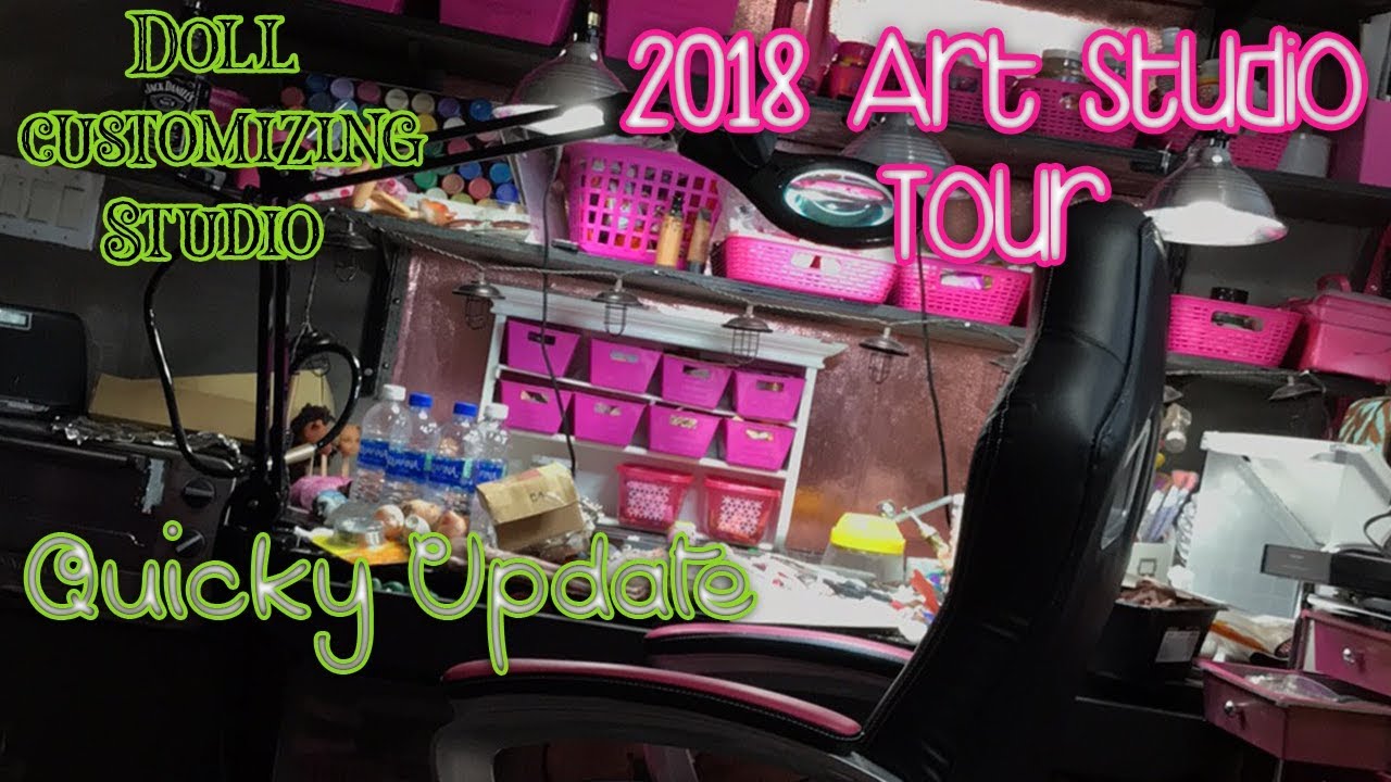 Art Studio Tour and makeover | 2018 Doll Customizing Studio | Room Tour ...