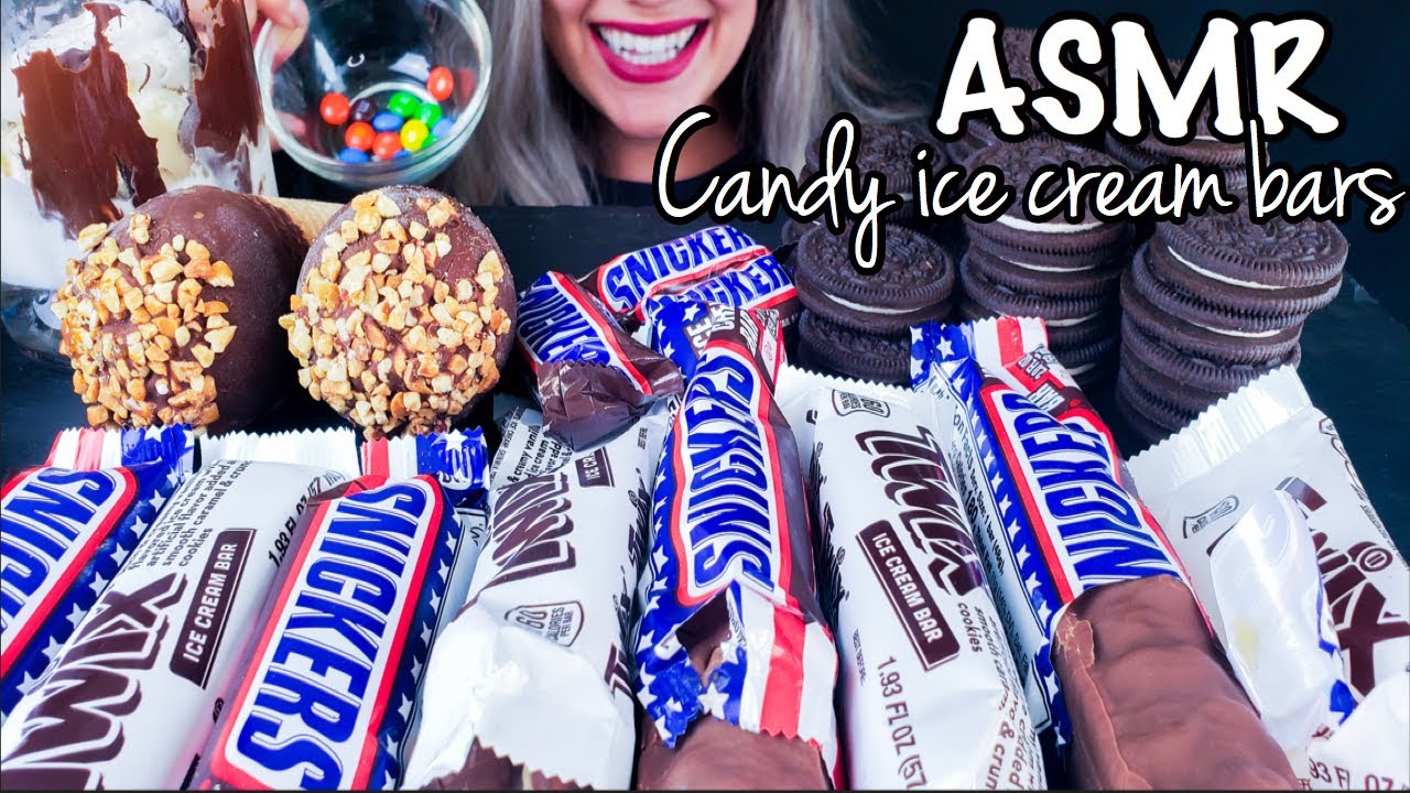 ASMR CHOCOLATE CANDY ICE CREAM BAR PARTY + OREOS|TWIX SNICKERS CRUNCH ...