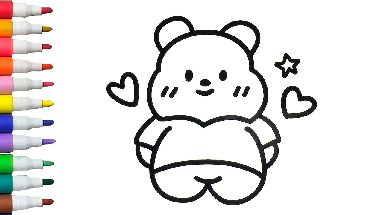 How To Draw A Bear Step By Step 🎨💖 Easy Drawing - YouTube