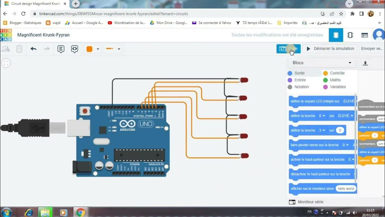 Créer puis Simuler ton premier projet Arduino dans Tinkercad - YouTube