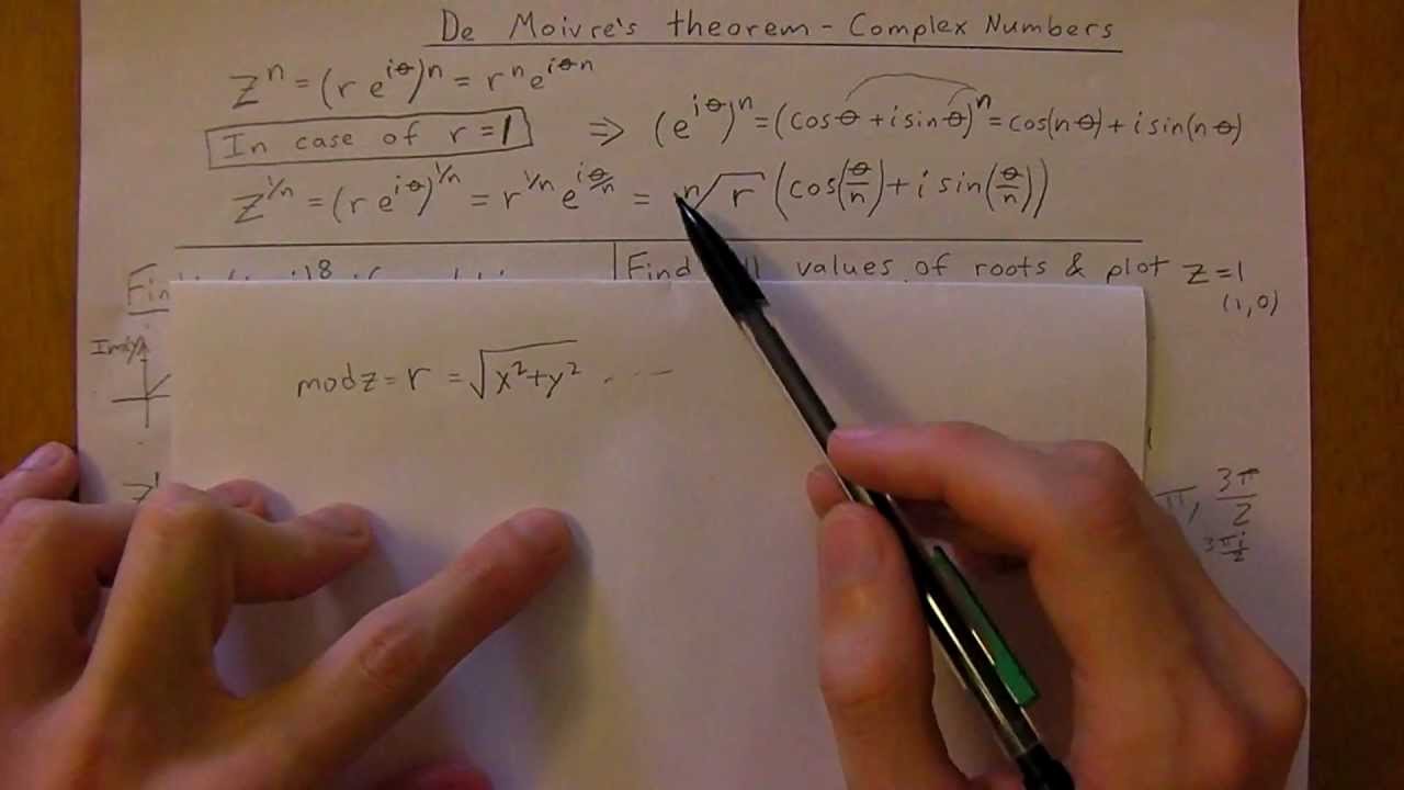 De Moivre's Theorem Powers & Roots Complex Numbers.MP4 - YouTube