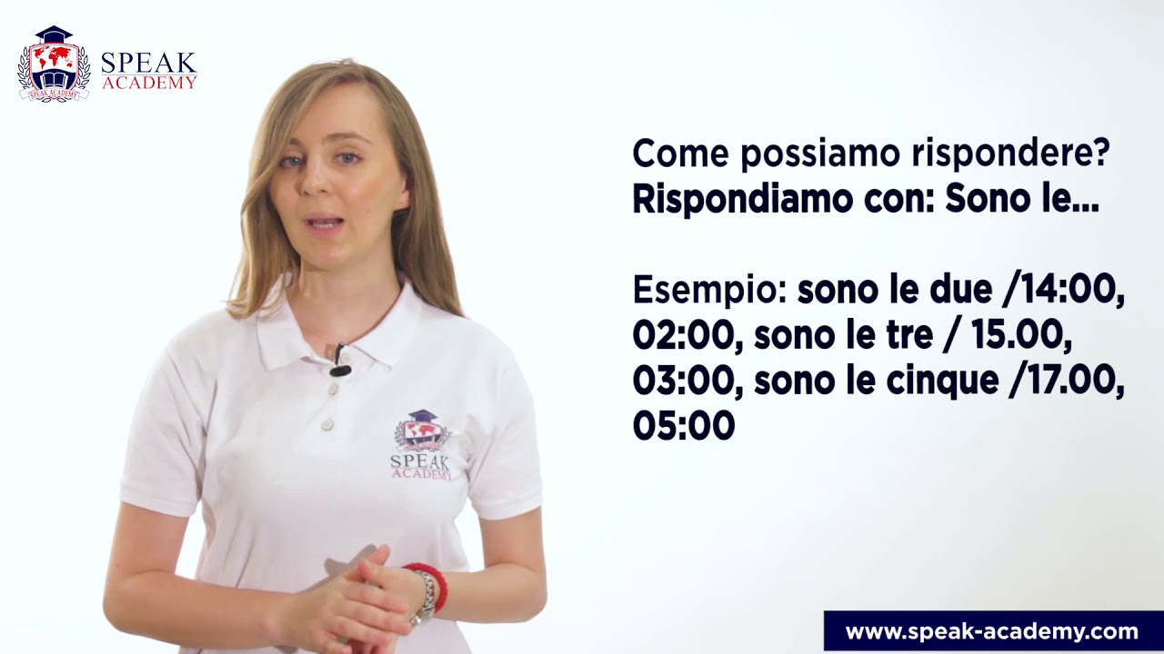 Italian lesson 9 - What time is it? - Che ora è? - YouTube