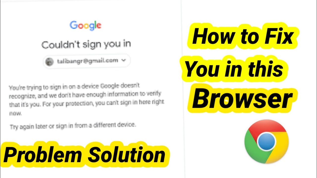 How to Fix Couldn't Sign You In - Google Gmail login error in Chrome ...
