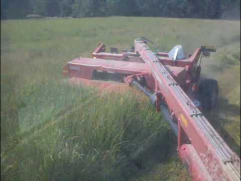 John Deere 4440 mowing hay - YouTube