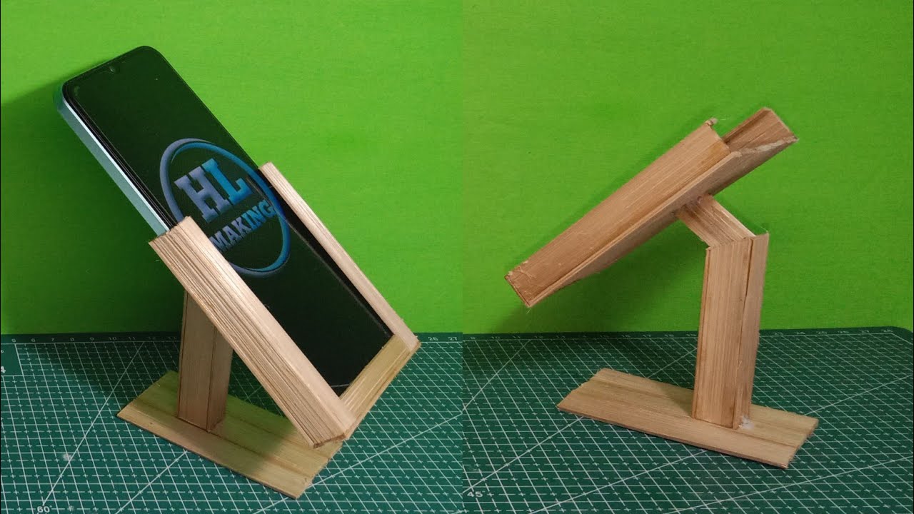 Diy/How to make mobile stand /Using bamboo sticks/Easy phone holder ...
