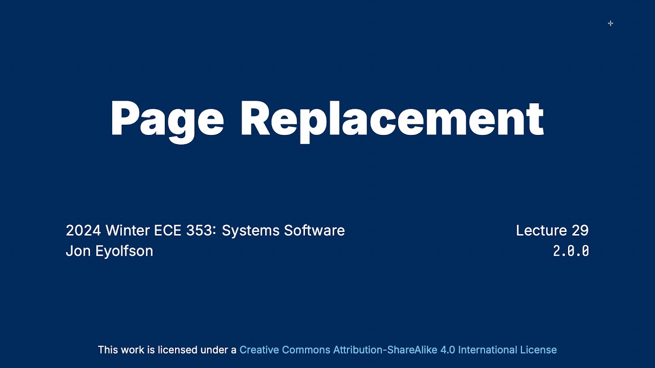 "Page Replacement" Operating Systems Course at University of Toronto ...