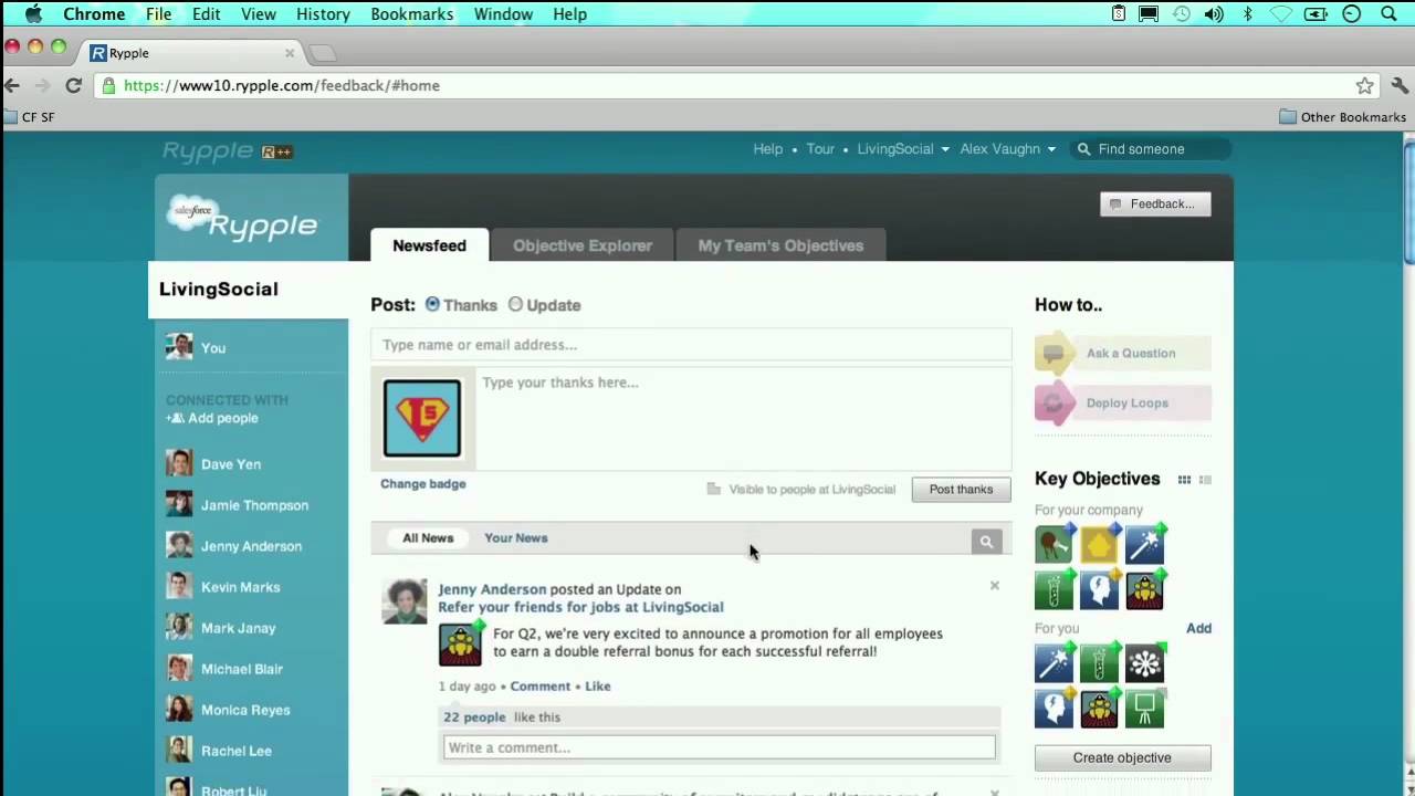 Salesforce Rypple Social Enterprise Demo - Living Social - YouTube