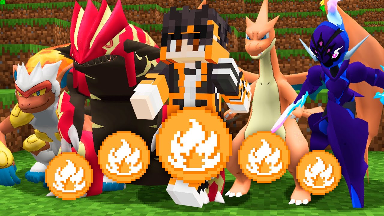 PIXELMON MAS SÓ COM O TIPO FOGO! - YouTube