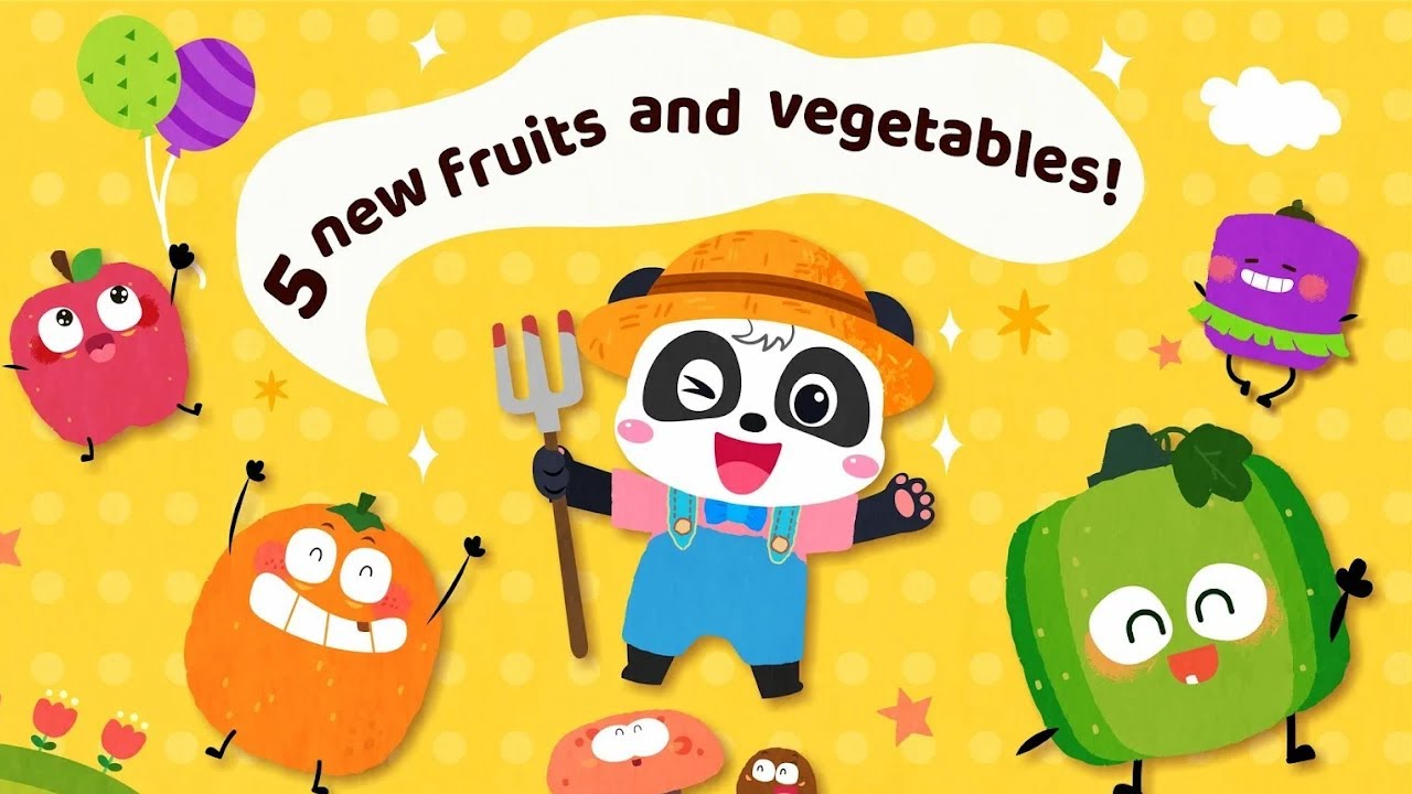 Baby Panda's Fruit Farm | Fruits & Vegetables | BabyBus Game - YouTube