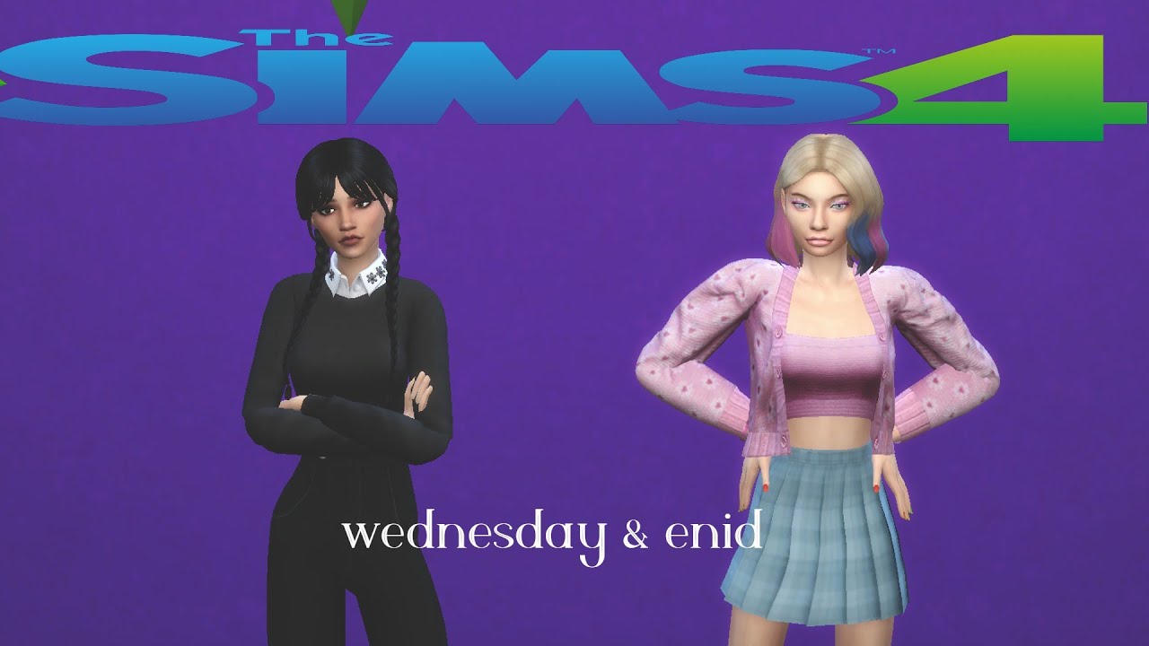 sims 4 cas wednesday & enid - YouTube