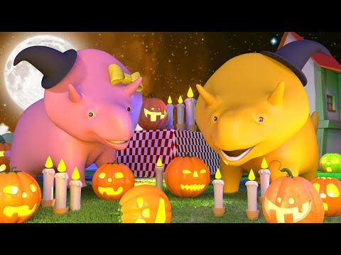 Cadılar bayramı özel - Dino & Dina Jack-O-fenerin nasıl yapıldığını öğreniyor - 🚚Eğitsel Çizgi Film