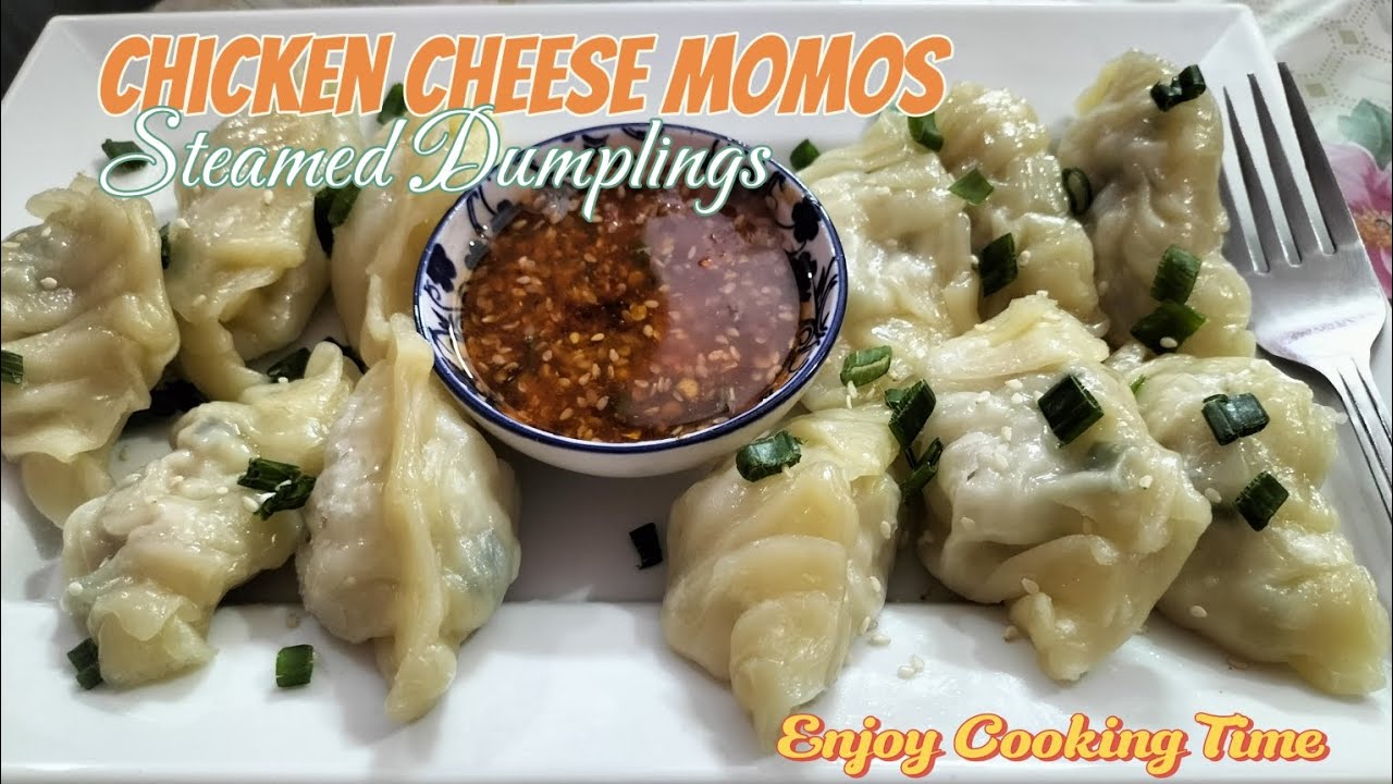 Steamed Chicken Cheese Momos !! Cheesy Dumplings !! Steamed Chicken ...