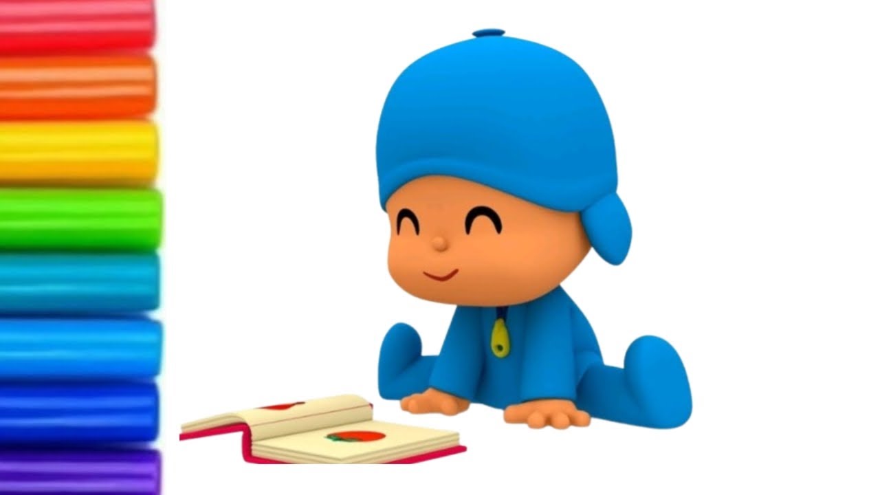 Cute🥰🥰 pocoyo drawing | 💚💙💜pocoyo drawing | easy pocoyo drawing it's go ...