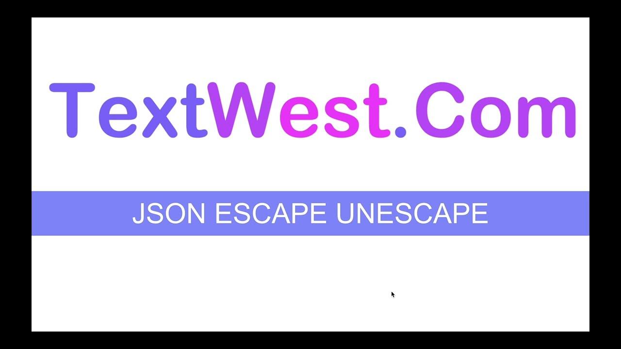 JSON Escape Unescape - YouTube