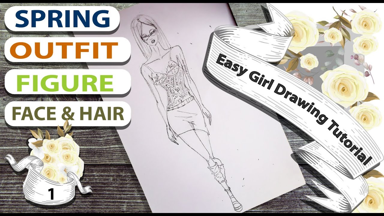 Sketching Fashion: Easy Drawing, Figure. Pencil Tutorial, Draw Figure ...