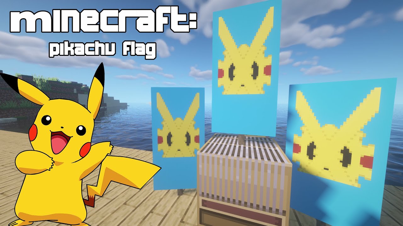 minecraft: как сделать флаг пикачу / how to make a pikachu flag #shorts ...