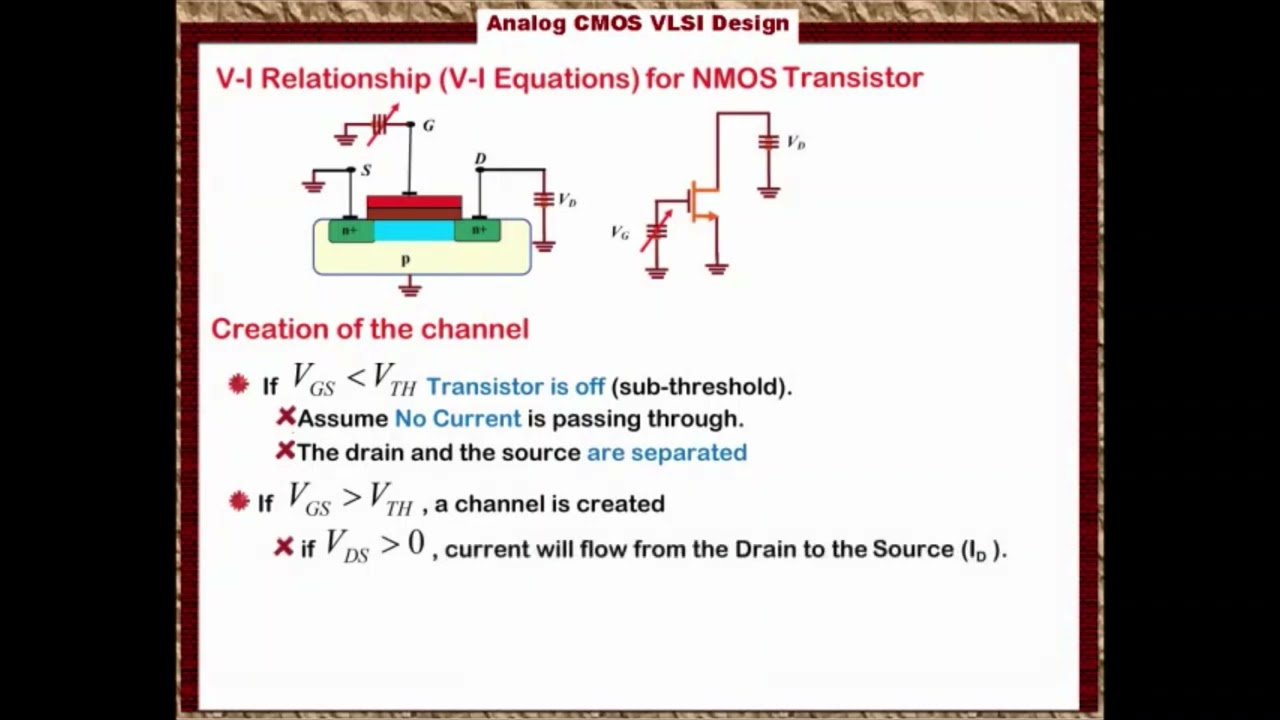 Analog CMOS VLSI Bài 1.5 Đặc tuyến IV NMOS (phần 2) - YouTube