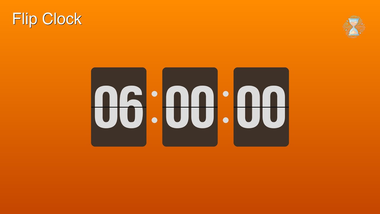 6 Hour Timer ⏱️ Flip Clock Countdown | Half Day Timer - ChronoFlow ...