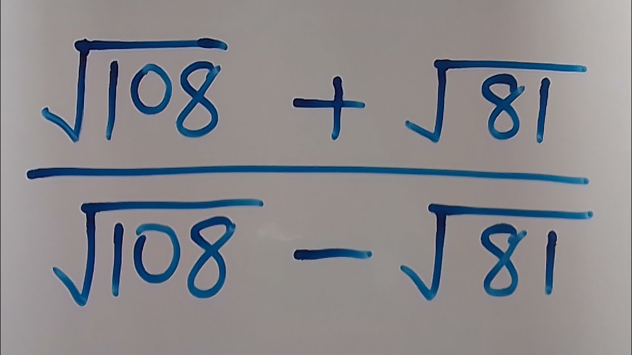 Nice Algebra And Square Root Math Simplification Youtube 9450