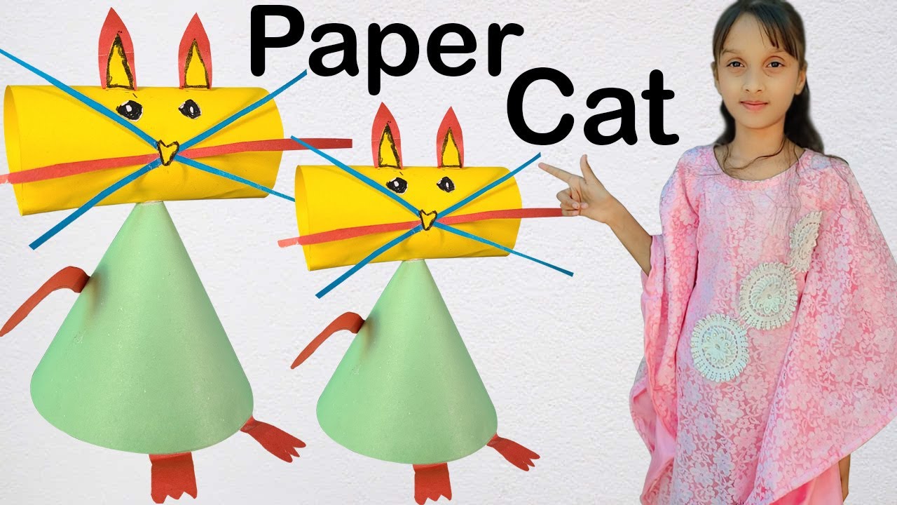 How To Make Paper Cat | Easy Paper Cat Craft | Easy Paper Cat Face Mask ...