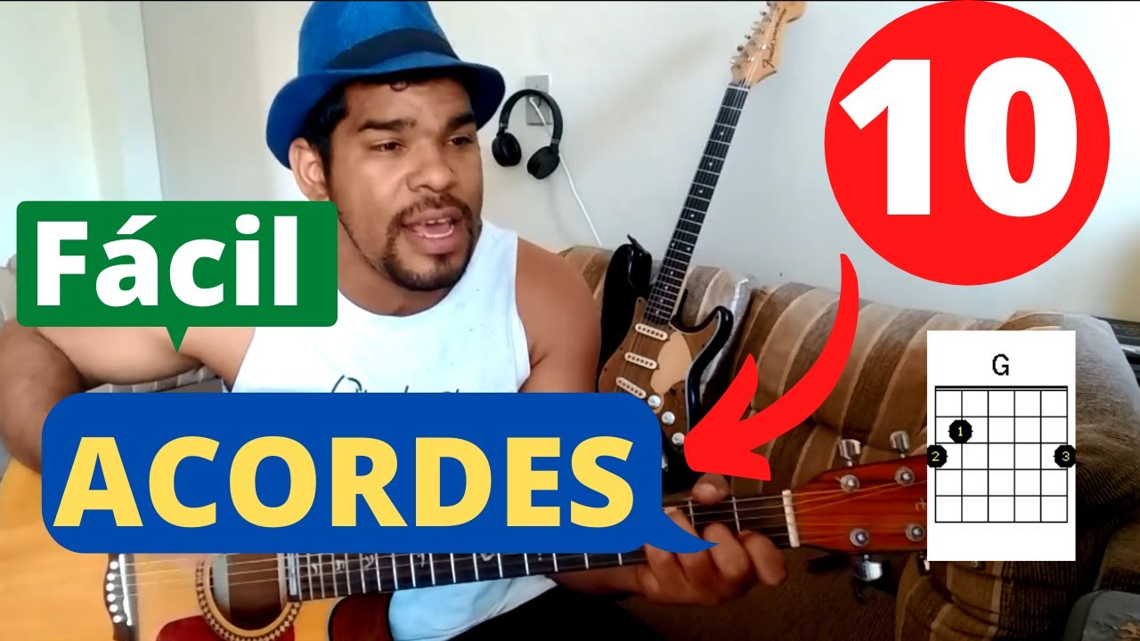 10 ACORDES MAIS USADOS NO VIOLÃO SIMPLES E FÁCEIS (iniciantes ) - YouTube
