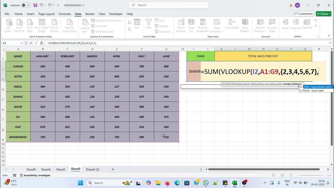 SUM+VLOOKUP FORMULA USE IN EXCEL #shortvideo #vlookup #sumif #excelformula #excelformula # ...